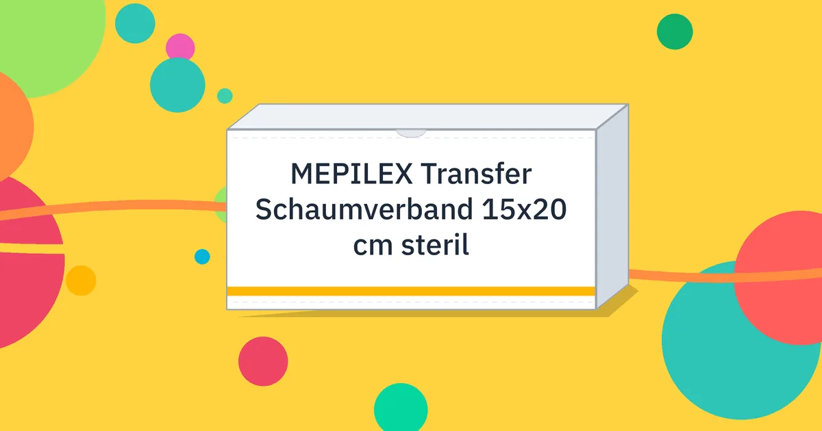 Symbolbild: Packung mit der Aufschrift MEPILEX Transfer Schaumverband 15x20 cm steril (PZN 17414214) – Verfügbarkeit und Bezug in Apotheken in Frankfurt am Main