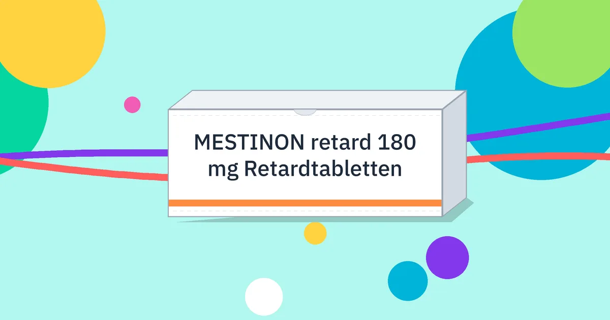 Symbolbild: Packung mit der Aufschrift MESTINON retard 180 mg Retardtabletten (PZN 16086417) – Verfügbarkeit und Bezug in Apotheken in Frankfurt am Main