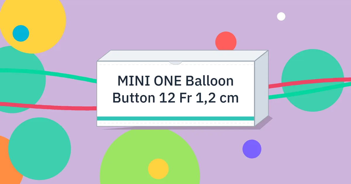 Symbolbild: Packung mit der Aufschrift MINI ONE Balloon Button 12 Fr 1,2 cm (PZN 14341696) – Verfügbarkeit und Bezug in Apotheken in Frankfurt am Main