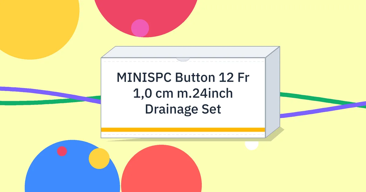 Symbolbild: Packung mit der Aufschrift MINISPC Button 12 Fr 1,0 cm m.24inch Drainage Set (PZN 20821526) – Verfügbarkeit und Bezug in Apotheken in Frankfurt am Main