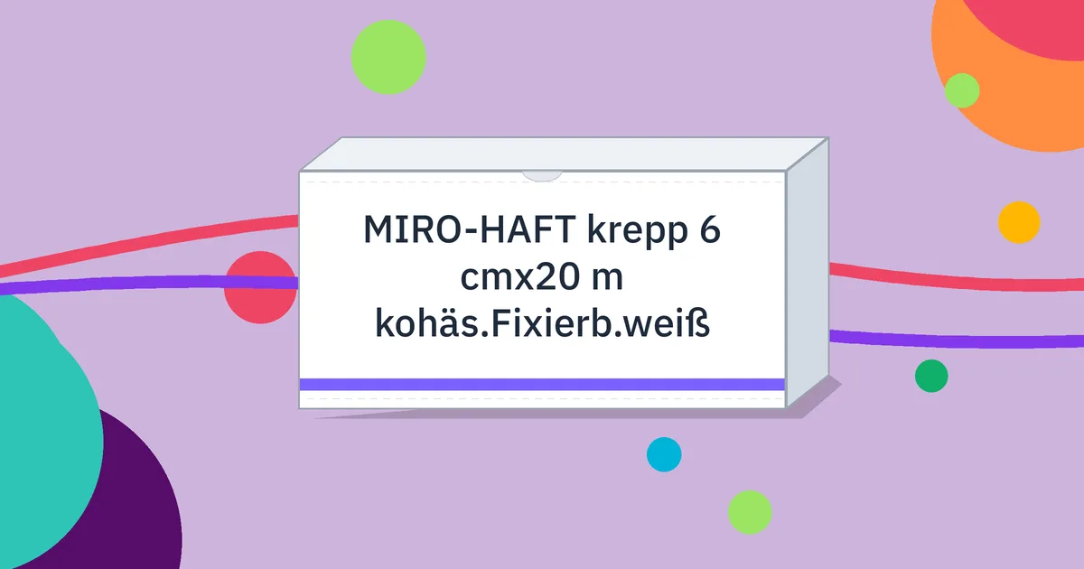 Symbolbild: Packung mit der Aufschrift MIRO-HAFT krepp 6 cmx20 m kohäs.Fixierb.weiß (PZN 06855056) – Verfügbarkeit und Bezug in Apotheken in Frankfurt am Main