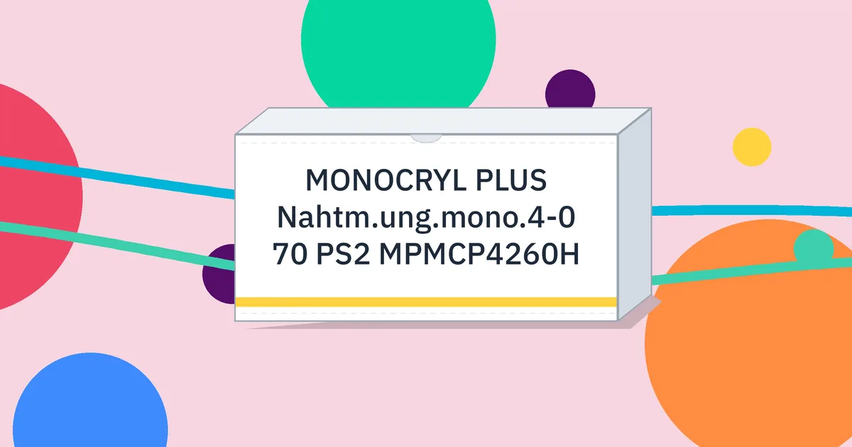 Symbolbild: Packung mit der Aufschrift MONOCRYL PLUS Nahtm.ung.mono.4-0 70 PS2 MPMCP4260H (PZN 19883976) – Verfügbarkeit und Bezug in Apotheken in Frankfurt am Main
