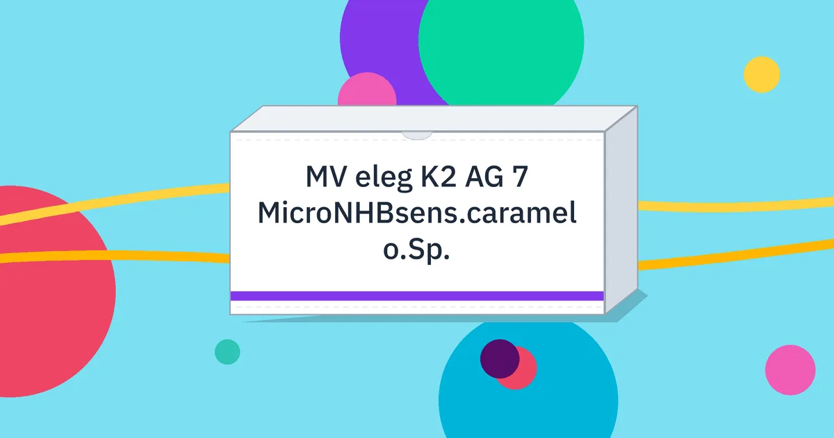 Symbolbild: Packung mit der Aufschrift MV eleg K2 AG 7 MicroNHBsens.caramel o.Sp. (PZN 16070043) – Verfügbarkeit und Bezug in Apotheken in Frankfurt am Main
