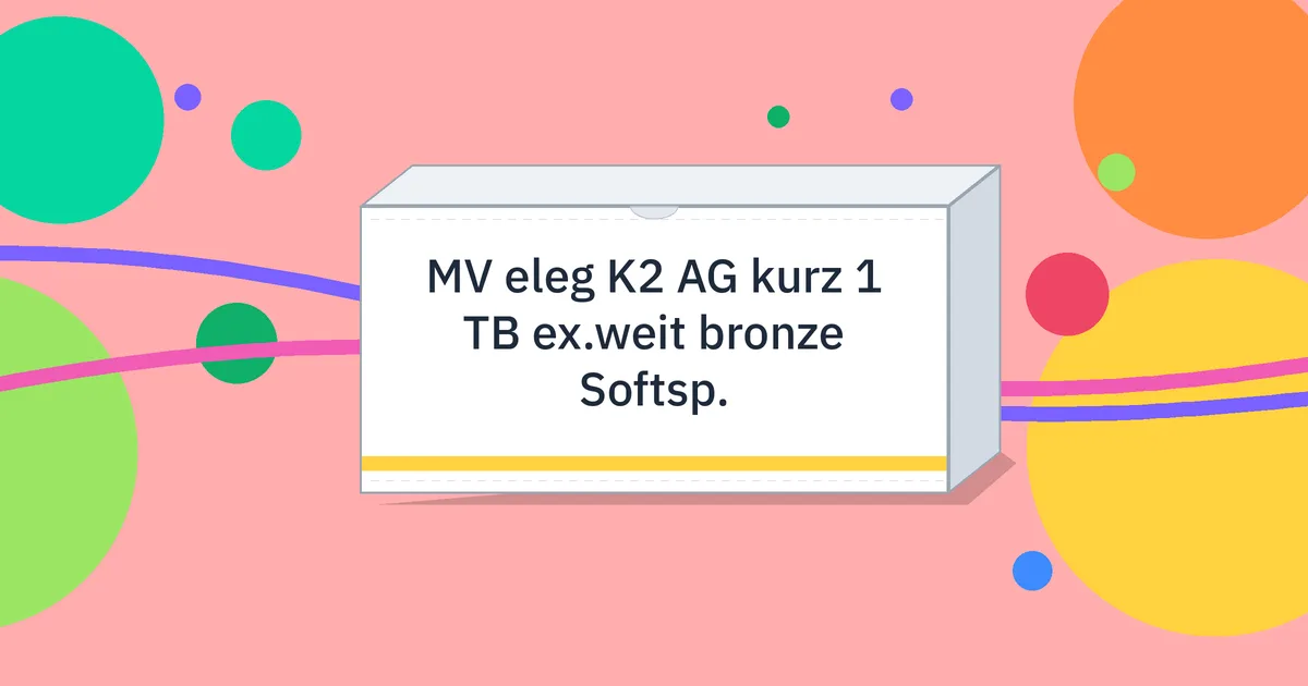 Symbolbild: Packung mit der Aufschrift MV eleg K2 AG kurz 1 TB ex.weit bronze Softsp. (PZN 14717115) – Verfügbarkeit und Bezug in Apotheken in Frankfurt am Main