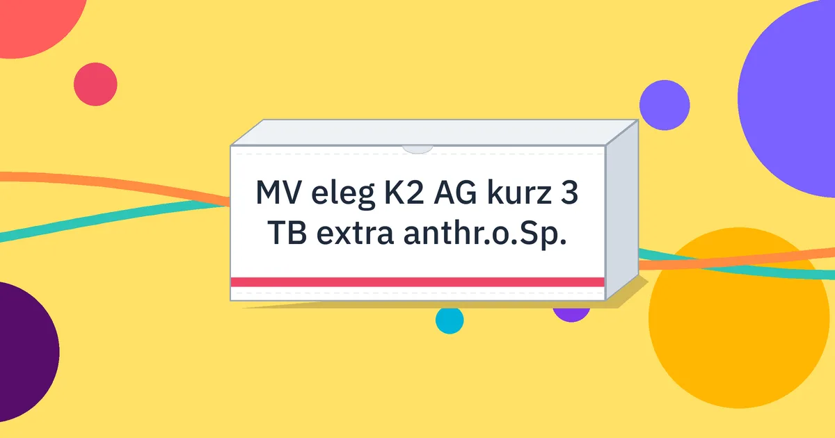 Symbolbild: Packung mit der Aufschrift MV eleg K2 AG kurz 3 TB extra anthr.o.Sp. (PZN 09878603) – Verfügbarkeit und Bezug in Apotheken in Frankfurt am Main