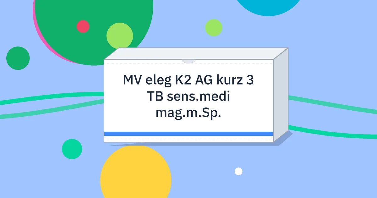 Symbolbild: Packung mit der Aufschrift MV eleg K2 AG kurz 3 TB sens.medi mag.m.Sp. (PZN 14636345) – Verfügbarkeit und Bezug in Apotheken in Frankfurt am Main