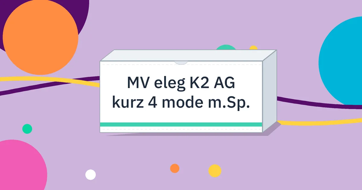 Symbolbild: Packung mit der Aufschrift MV eleg K2 AG kurz 4 mode m.Sp. (PZN 04542011) – Verfügbarkeit und Bezug in Apotheken in Frankfurt am Main