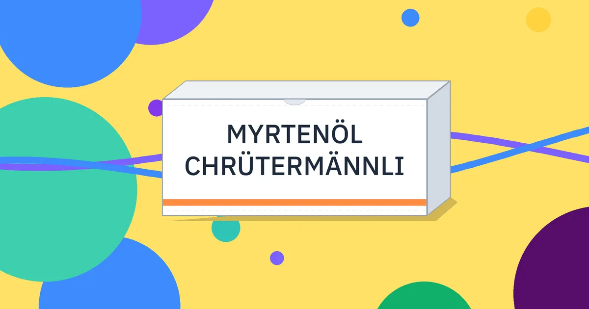 Symbolbild: Packung mit der Aufschrift MYRTENÖL CHRÜTERMÄNNLI (PZN 07197046) – Verfügbarkeit und Bezug in Apotheken in Frankfurt am Main
