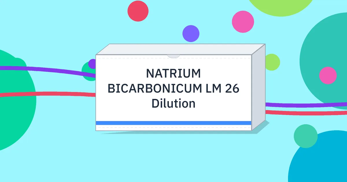 Symbolbild: Packung mit der Aufschrift NATRIUM BICARBONICUM LM 26 Dilution (PZN 12960449) – Verfügbarkeit und Bezug in Apotheken in Frankfurt am Main