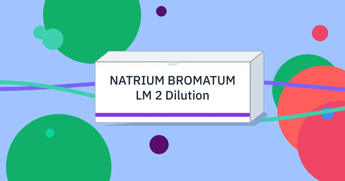 Symbolbild: Packung mit der Aufschrift NATRIUM BROMATUM LM 2 Dilution (PZN 12961093) – Verfügbarkeit und Bezug in Apotheken in Frankfurt am Main