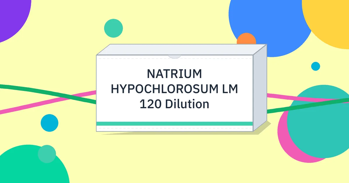 Symbolbild: Packung mit der Aufschrift NATRIUM HYPOCHLOROSUM LM 120 Dilution (PZN 12963258) – Verfügbarkeit und Bezug in Apotheken in Frankfurt am Main