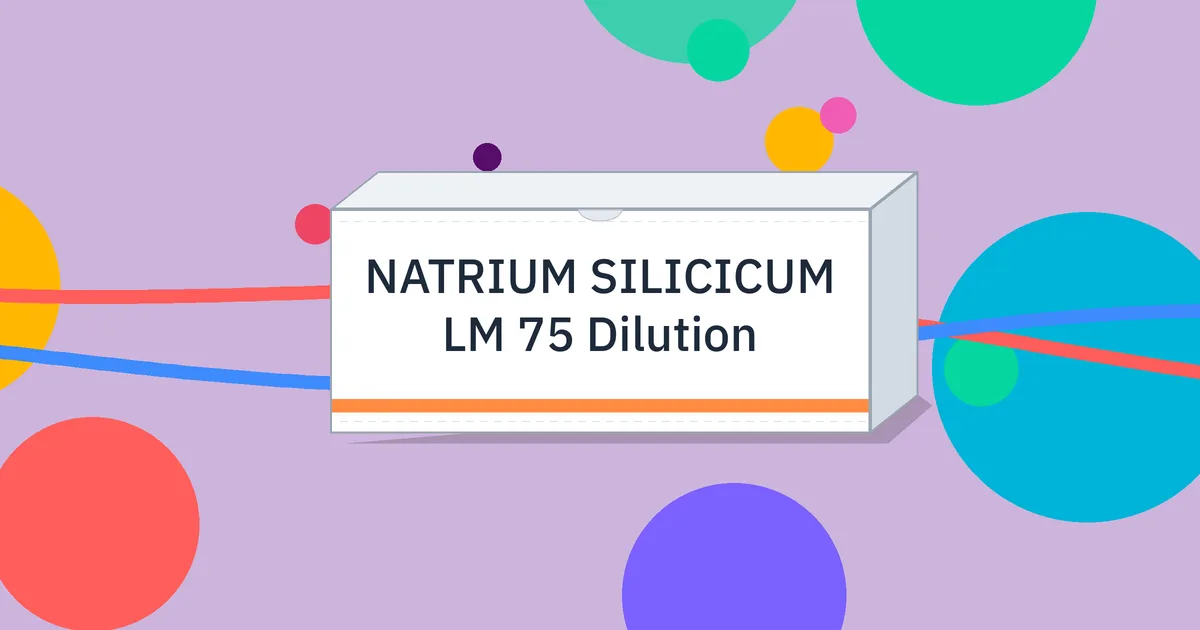 Symbolbild: Packung mit der Aufschrift NATRIUM SILICICUM LM 75 Dilution (PZN 12967084) – Verfügbarkeit und Bezug in Apotheken in Frankfurt am Main