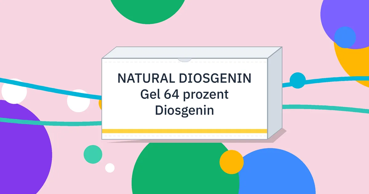 Symbolbild: Packung mit der Aufschrift NATURAL DIOSGENIN Gel 64 prozent Diosgenin (PZN 18237760) – Verfügbarkeit und Bezug in Apotheken in Frankfurt am Main