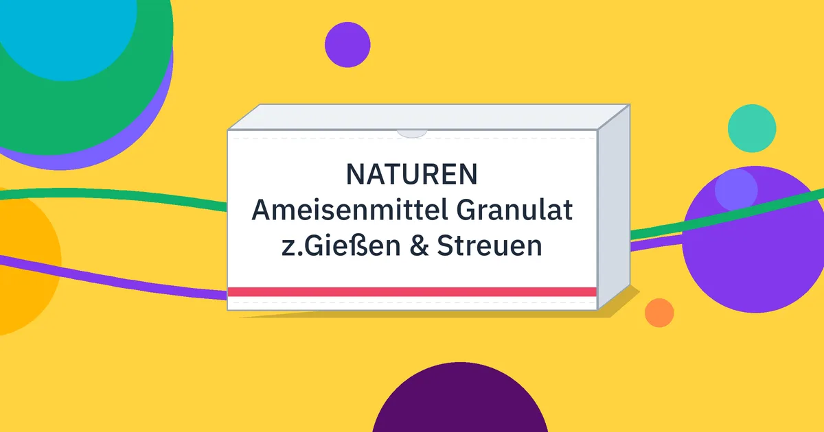 Symbolbild: Packung mit der Aufschrift NATUREN Ameisenmittel Granulat z.Gießen & Streuen (PZN 13568653) – Verfügbarkeit und Bezug in Apotheken in Frankfurt am Main