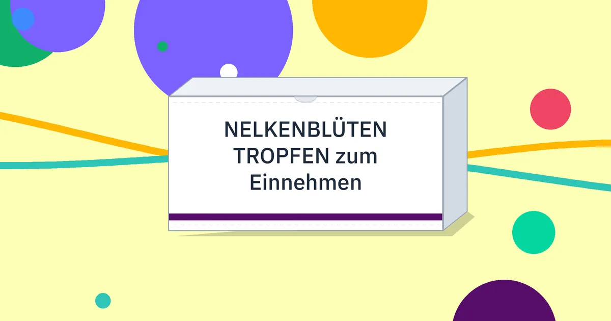 Symbolbild: Packung mit der Aufschrift NELKENBLÜTEN TROPFEN zum Einnehmen (PZN 11365911) – Verfügbarkeit und Bezug in Apotheken in Frankfurt am Main