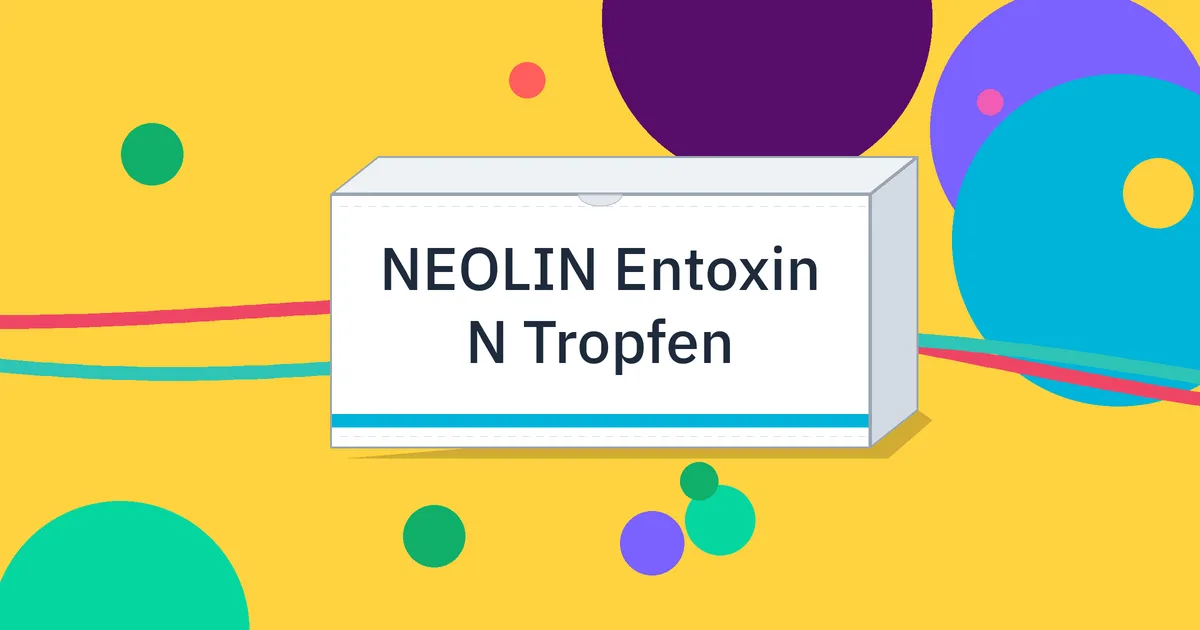 Symbolbild: Packung mit der Aufschrift NEOLIN Entoxin N Tropfen (PZN 06184679) – Verfügbarkeit und Bezug in Apotheken in Frankfurt am Main