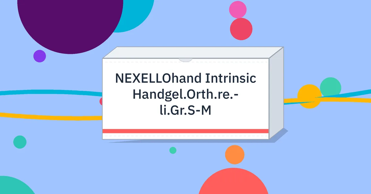 Symbolbild: Packung mit der Aufschrift NEXELLOhand Intrinsic Handgel.Orth.re.-li.Gr.S-M (PZN 17374012) – Verfügbarkeit und Bezug in Apotheken in Frankfurt am Main