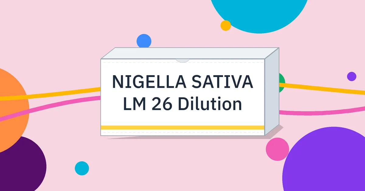 Symbolbild: Packung mit der Aufschrift NIGELLA SATIVA LM 26 Dilution (PZN 13618807) – Verfügbarkeit und Bezug in Apotheken in Frankfurt am Main