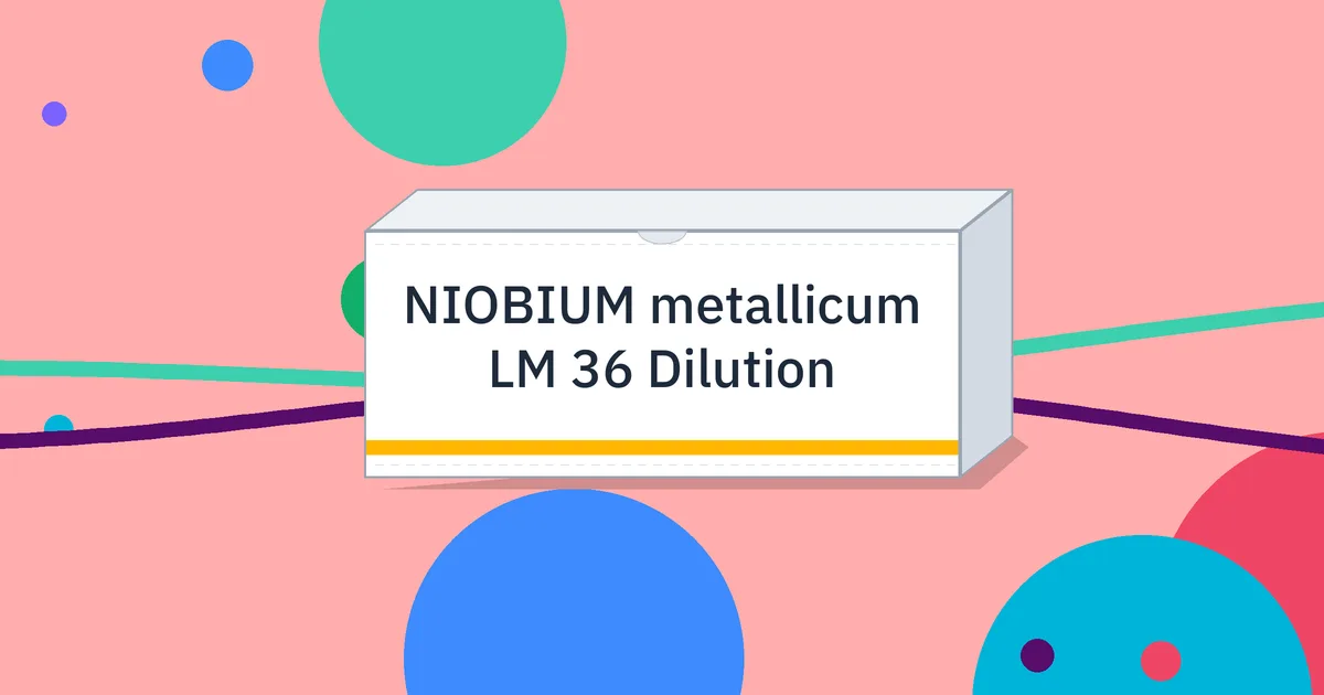 Symbolbild: Packung mit der Aufschrift NIOBIUM metallicum LM 36 Dilution (PZN 13619356) – Verfügbarkeit und Bezug in Apotheken in Frankfurt am Main