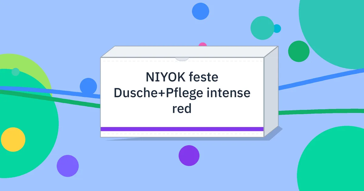 Symbolbild: Packung mit der Aufschrift NIYOK feste Dusche+Pflege intense red (PZN 18836503) – Verfügbarkeit und Bezug in Apotheken in Frankfurt am Main