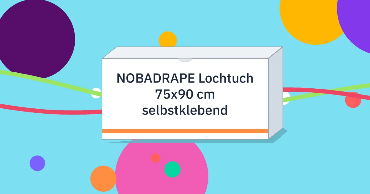 Symbolbild: Packung mit der Aufschrift NOBADRAPE Lochtuch 75x90 cm selbstklebend (PZN 02292633) – Verfügbarkeit und Bezug in Apotheken in Frankfurt am Main