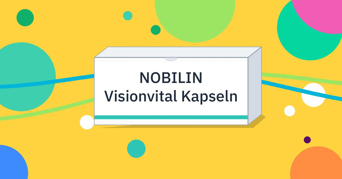 Symbolbild: Packung mit der Aufschrift NOBILIN Visionvital Kapseln (PZN 05532322) – Verfügbarkeit und Bezug in Apotheken in Frankfurt am Main