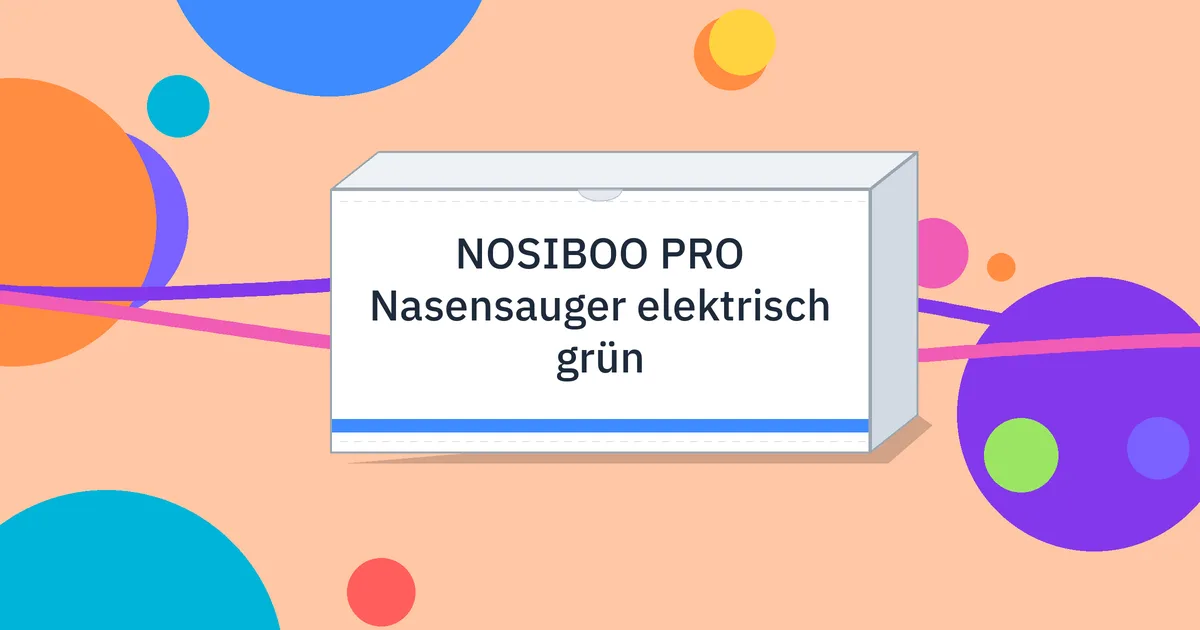 Symbolbild: Packung mit der Aufschrift NOSIBOO PRO Nasensauger elektrisch grün (PZN 15388702) – Verfügbarkeit und Bezug in Apotheken in Frankfurt am Main