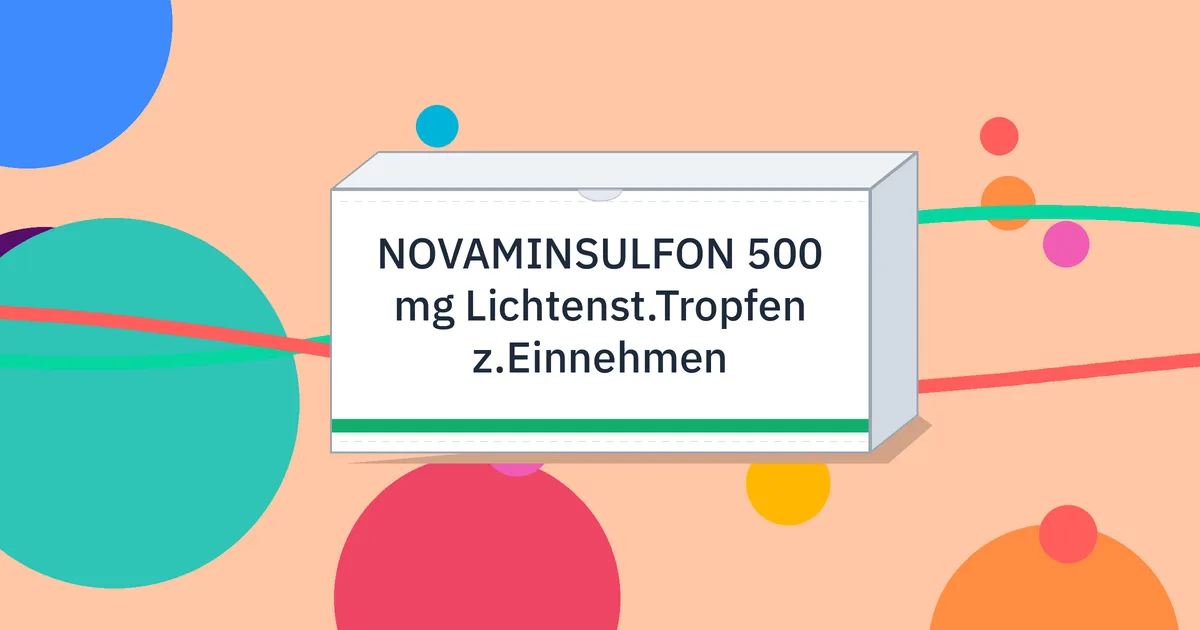 Symbolbild: Packung mit der Aufschrift NOVAMINSULFON 500 mg Lichtenst.Tropfen z.Einnehmen (PZN 03507952) – Verfügbarkeit und Bezug in Apotheken in Frankfurt am Main