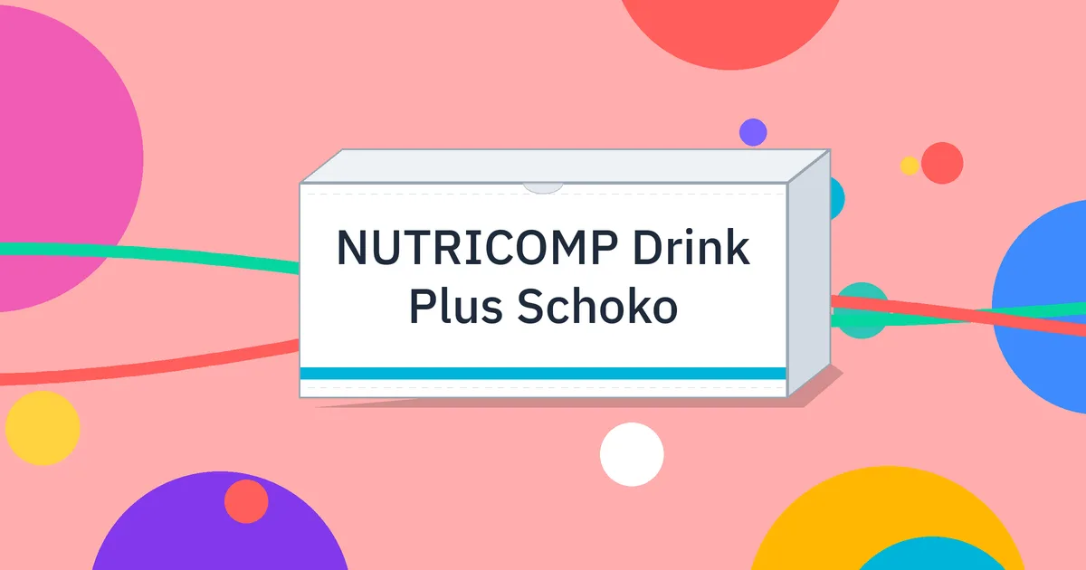 Symbolbild: Packung mit der Aufschrift NUTRICOMP Drink Plus Schoko (PZN 11847432) – Verfügbarkeit und Bezug in Apotheken in Frankfurt am Main