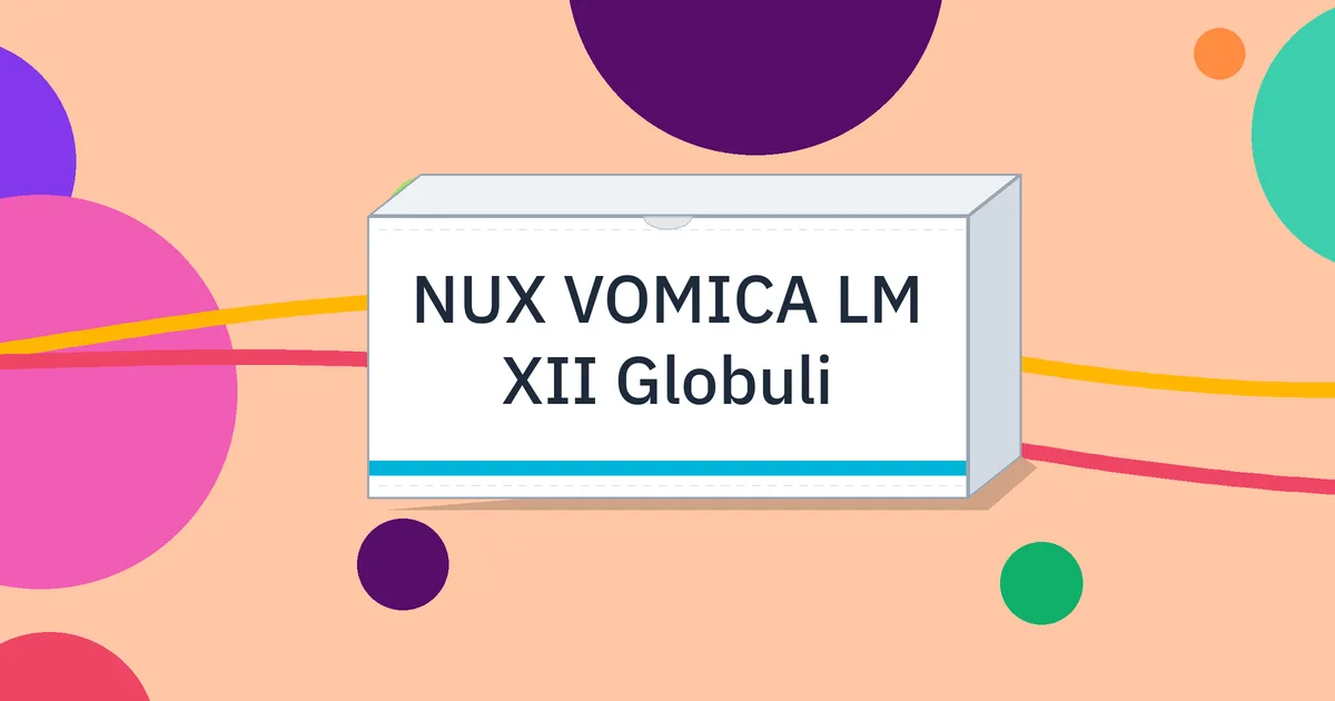 Symbolbild: Packung mit der Aufschrift NUX VOMICA LM XII Globuli (PZN 02678597) – Verfügbarkeit und Bezug in Apotheken in Frankfurt am Main