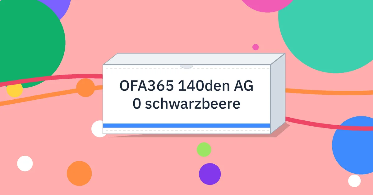 Symbolbild: Packung mit der Aufschrift OFA365 140den AG 0 schwarzbeere (PZN 16722847) – Verfügbarkeit und Bezug in Apotheken in Frankfurt am Main