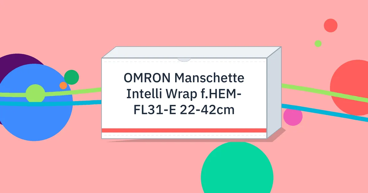 Symbolbild: Packung mit der Aufschrift OMRON Manschette Intelli Wrap f.HEM-FL31-E 22-42cm (PZN 10266779) – Verfügbarkeit und Bezug in Apotheken in Frankfurt am Main