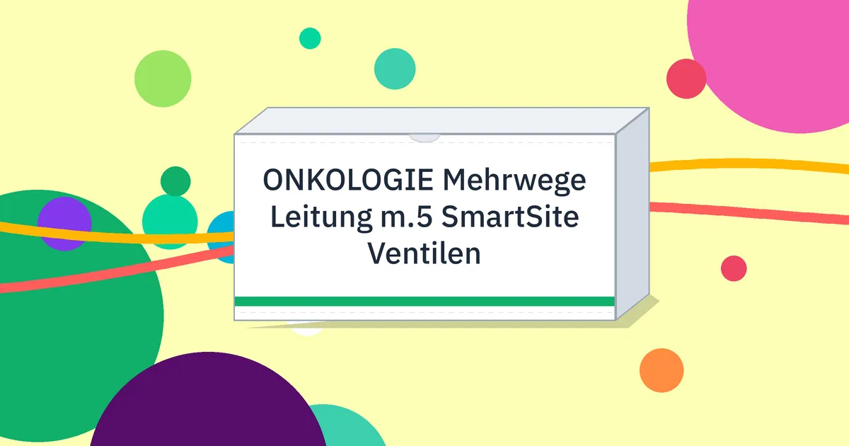 Symbolbild: Packung mit der Aufschrift ONKOLOGIE Mehrwege Leitung m.5 SmartSite Ventilen (PZN 03401509) – Verfügbarkeit und Bezug in Apotheken in Frankfurt am Main