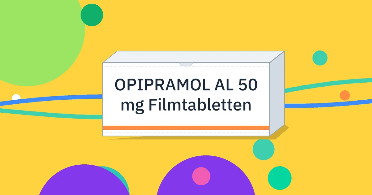 Symbolbild: Packung mit der Aufschrift OPIPRAMOL AL 50 mg Filmtabletten (PZN 04782040) – Verfügbarkeit und Bezug in Apotheken in Frankfurt am Main