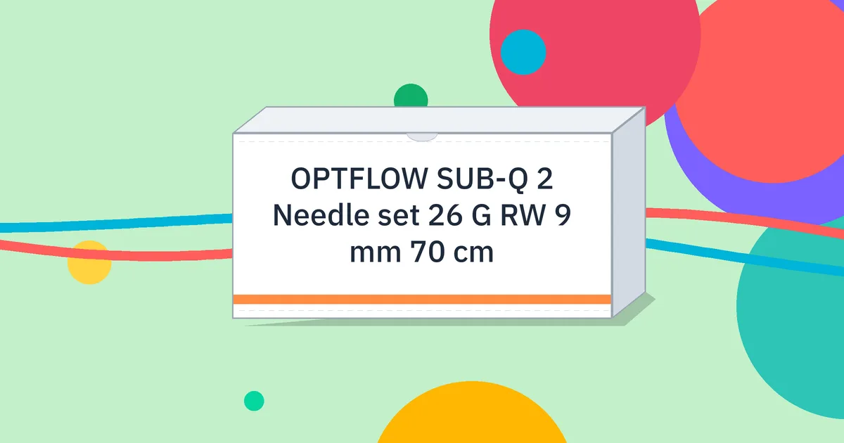 Symbolbild: Packung mit der Aufschrift OPTFLOW SUB-Q 2 Needle set 26 G RW 9 mm 70 cm (PZN 16528803) – Verfügbarkeit und Bezug in Apotheken in Frankfurt am Main