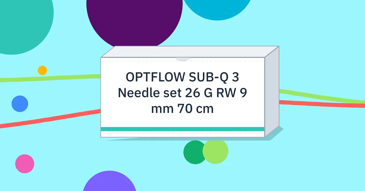 Symbolbild: Packung mit der Aufschrift OPTFLOW SUB-Q 3 Needle set 26 G RW 9 mm 70 cm (PZN 16706328) – Verfügbarkeit und Bezug in Apotheken in Frankfurt am Main