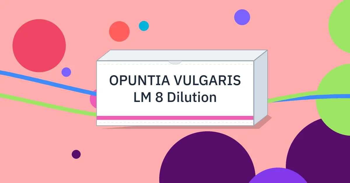 Symbolbild: Packung mit der Aufschrift OPUNTIA VULGARIS LM 8 Dilution (PZN 13627516) – Verfügbarkeit und Bezug in Apotheken in Frankfurt am Main