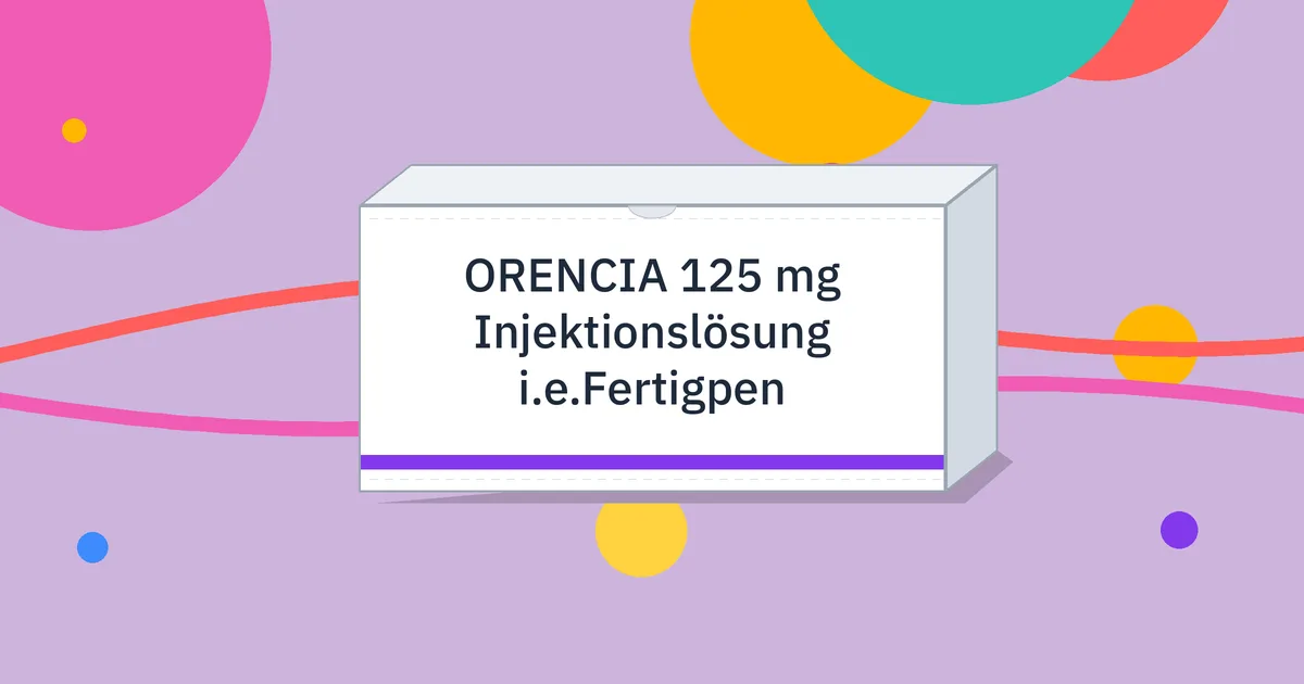 Symbolbild: Packung mit der Aufschrift ORENCIA 125 mg Injektionslösung i.e.Fertigpen (PZN 11095587) – Verfügbarkeit und Bezug in Apotheken in Frankfurt am Main