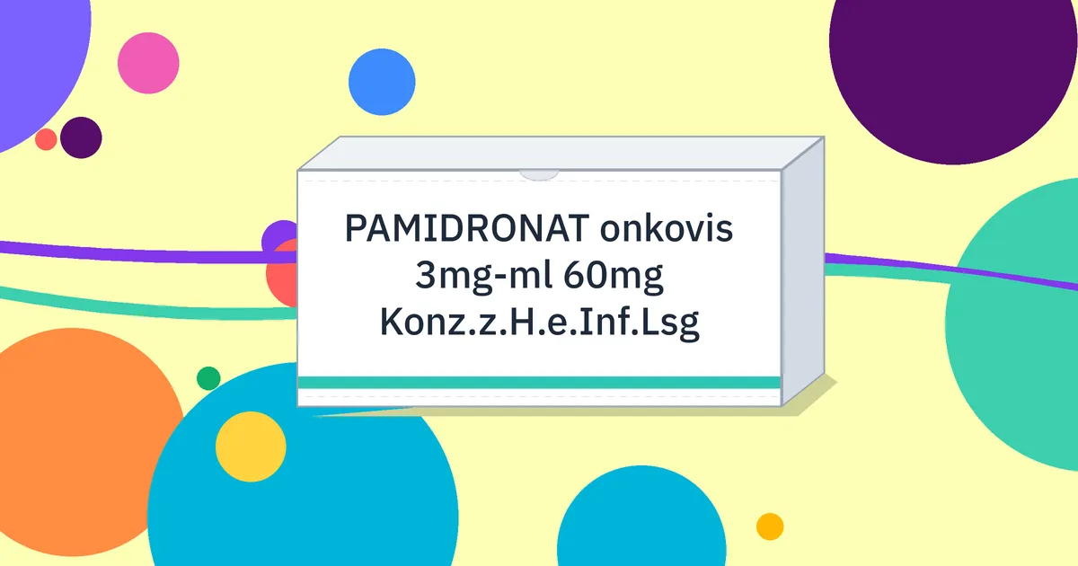 Symbolbild: Packung mit der Aufschrift PAMIDRONAT onkovis 3mg-ml 60mg Konz.z.H.e.Inf.Lsg (PZN 05461326) – Verfügbarkeit und Bezug in Apotheken in Frankfurt am Main