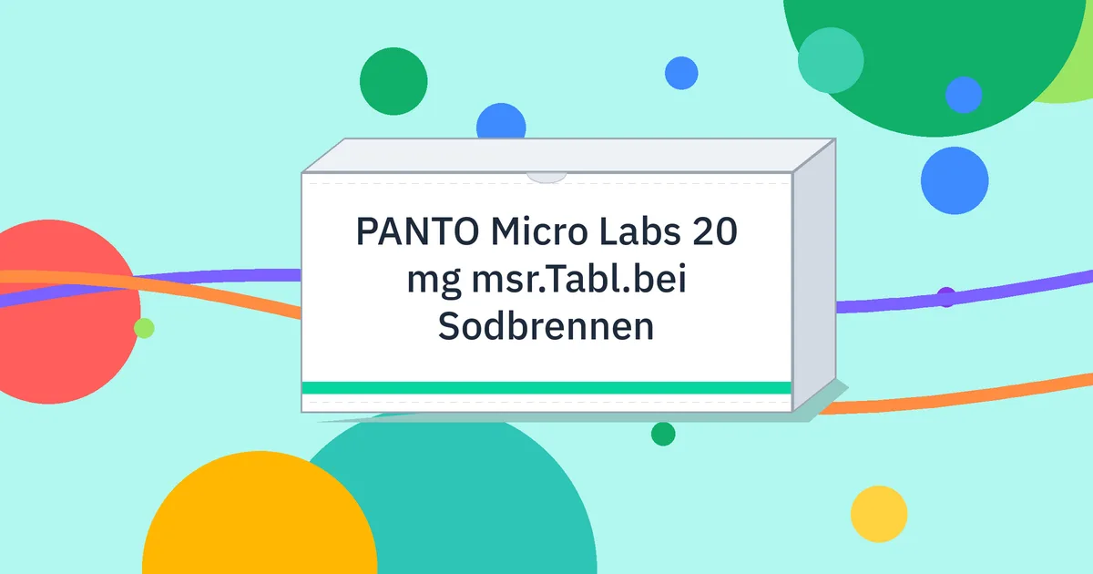 Symbolbild: Packung mit der Aufschrift PANTO Micro Labs 20 mg msr.Tabl.bei Sodbrennen (PZN 18203620) – Verfügbarkeit und Bezug in Apotheken in Frankfurt am Main