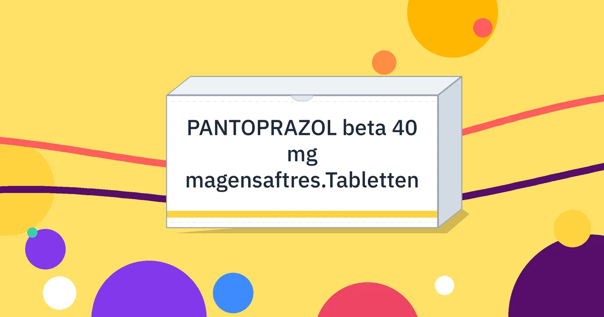 Symbolbild: Packung mit der Aufschrift PANTOPRAZOL beta 40 mg magensaftres.Tabletten (PZN 19211490) – Verfügbarkeit und Bezug in Apotheken in Frankfurt am Main