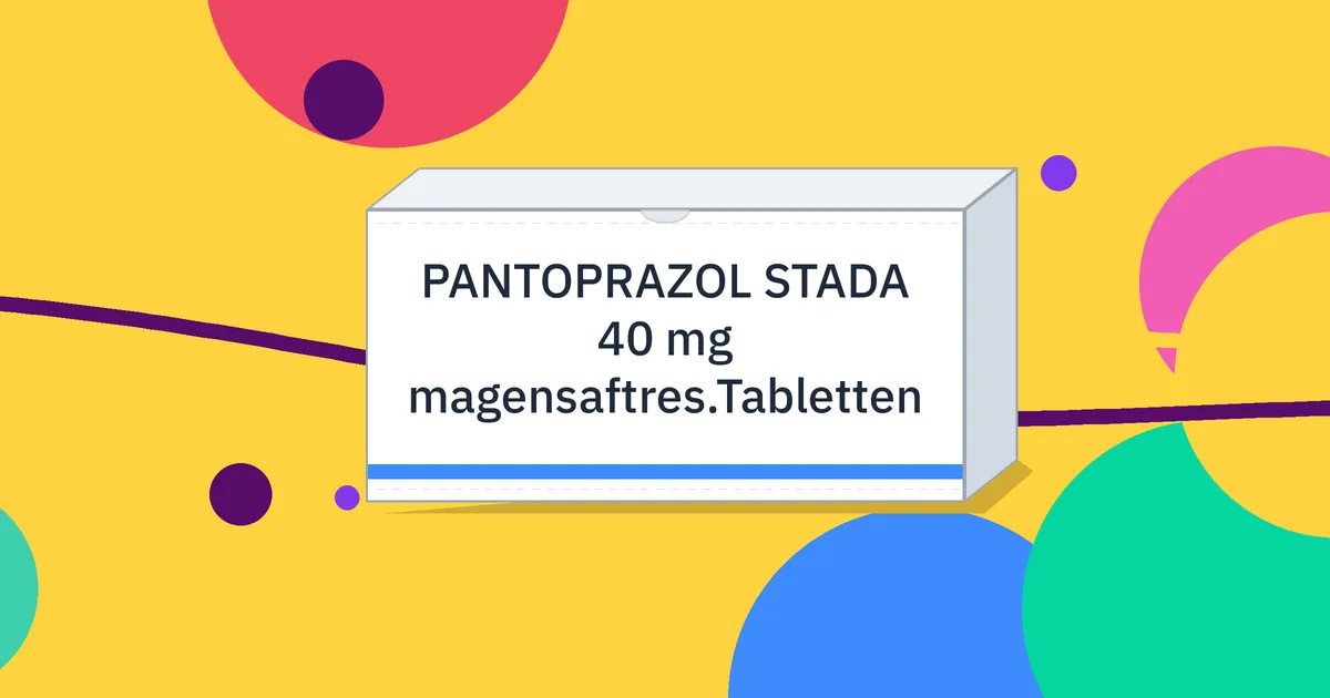 Symbolbild: Packung mit der Aufschrift PANTOPRAZOL STADA 40 mg magensaftres.Tabletten (PZN 07306423) – Verfügbarkeit und Bezug in Apotheken in Frankfurt am Main