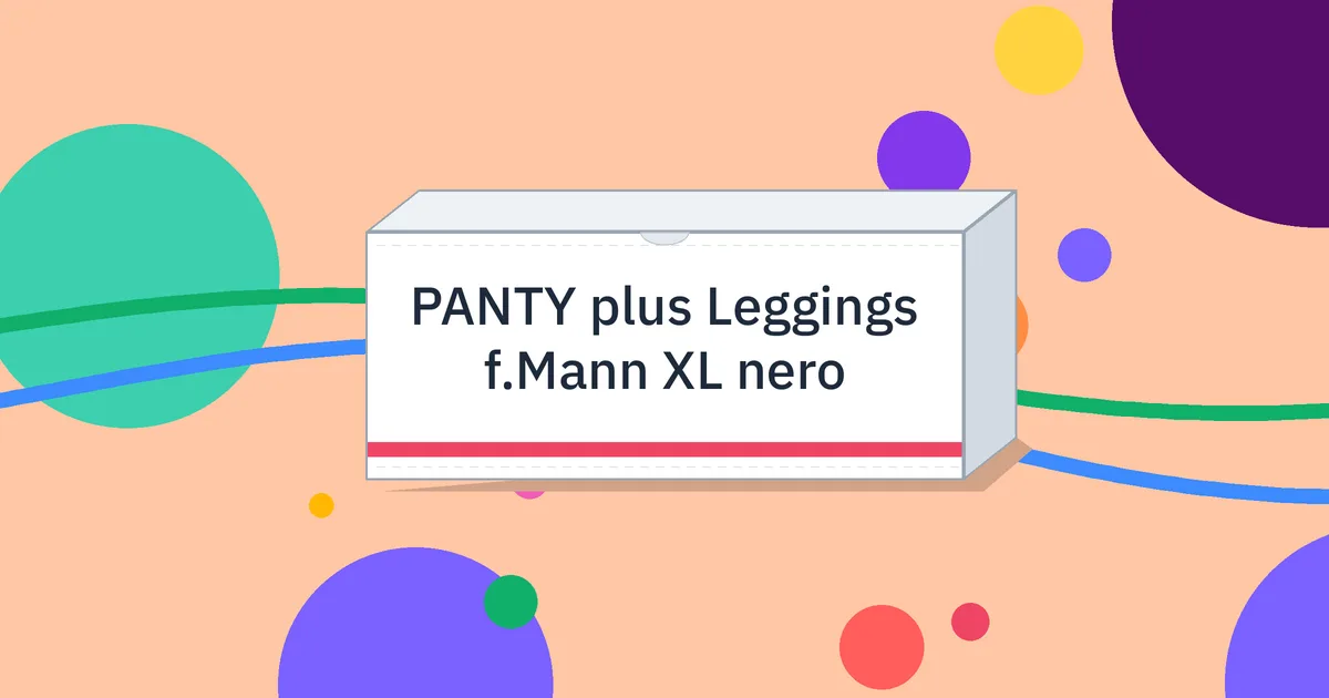 Symbolbild: Packung mit der Aufschrift PANTY plus Leggings f.Mann XL nero (PZN 16194101) – Verfügbarkeit und Bezug in Apotheken in Frankfurt am Main