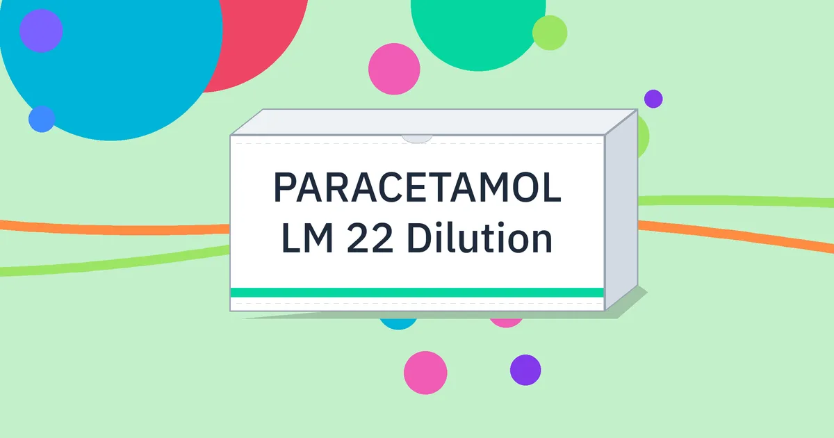 Symbolbild: Packung mit der Aufschrift PARACETAMOL LM 22 Dilution (PZN 12976427) – Verfügbarkeit und Bezug in Apotheken in Frankfurt am Main