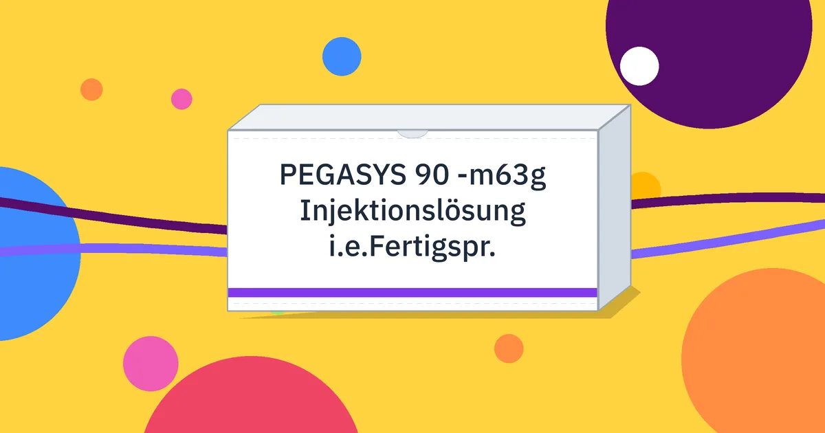 Symbolbild: Packung mit der Aufschrift PEGASYS 90 -m63g Injektionslösung i.e.Fertigspr. (PZN 14166879) – Verfügbarkeit und Bezug in Apotheken in Frankfurt am Main