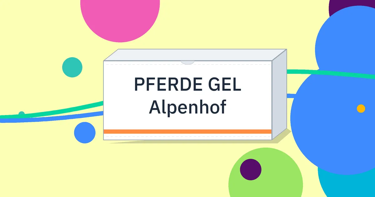 Symbolbild: Packung mit der Aufschrift PFERDE GEL Alpenhof (PZN 18661943) – Verfügbarkeit und Bezug in Apotheken in Frankfurt am Main