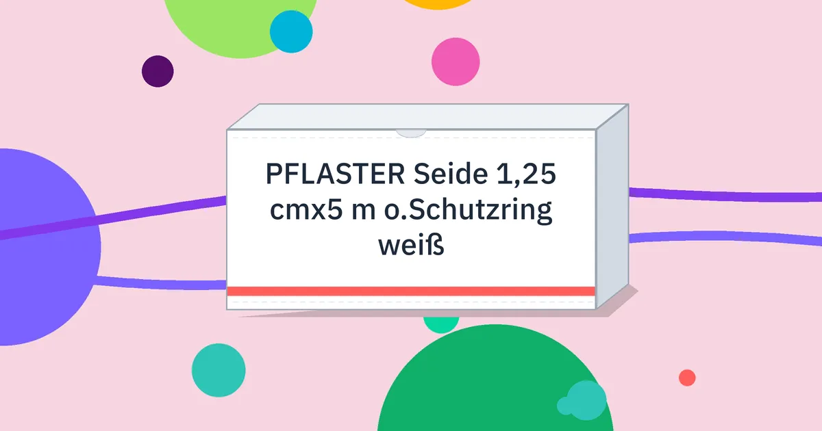 Symbolbild: Packung mit der Aufschrift PFLASTER Seide 1,25 cmx5 m o.Schutzring weiß (PZN 10540453) – Verfügbarkeit und Bezug in Apotheken in Frankfurt am Main