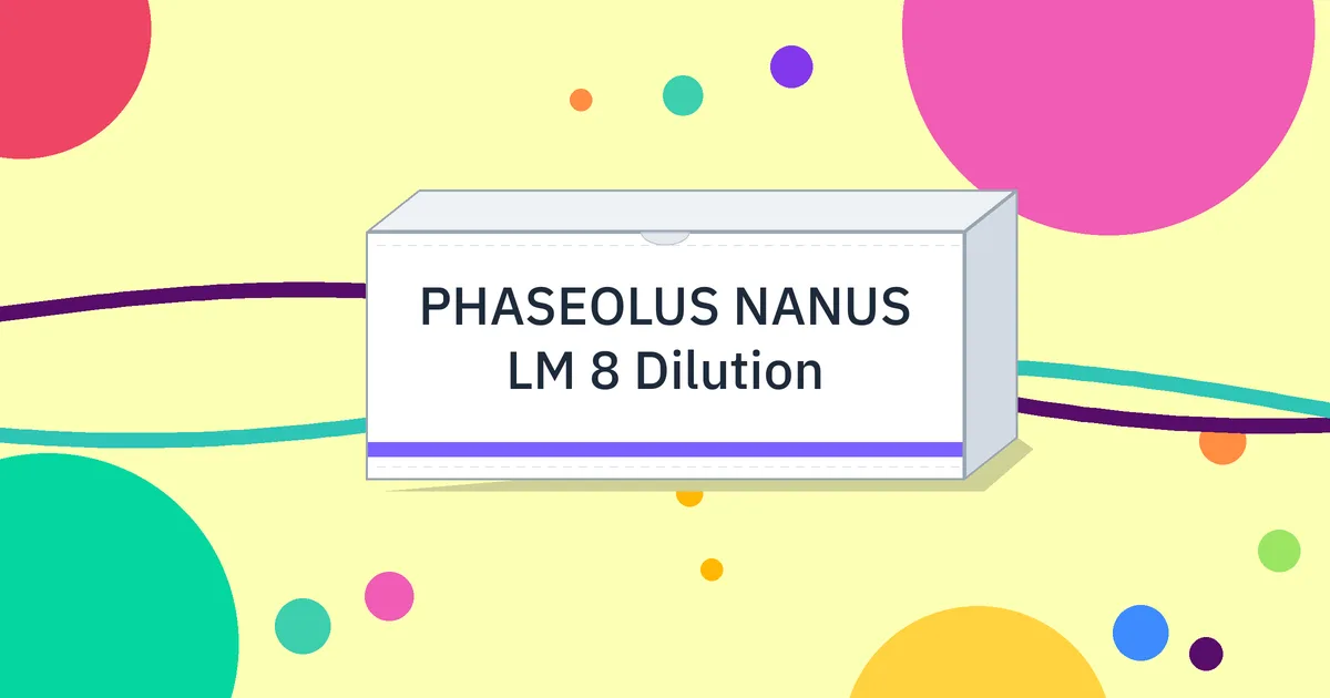 Symbolbild: Packung mit der Aufschrift PHASEOLUS NANUS LM 8 Dilution (PZN 13636900) – Verfügbarkeit und Bezug in Apotheken in Frankfurt am Main