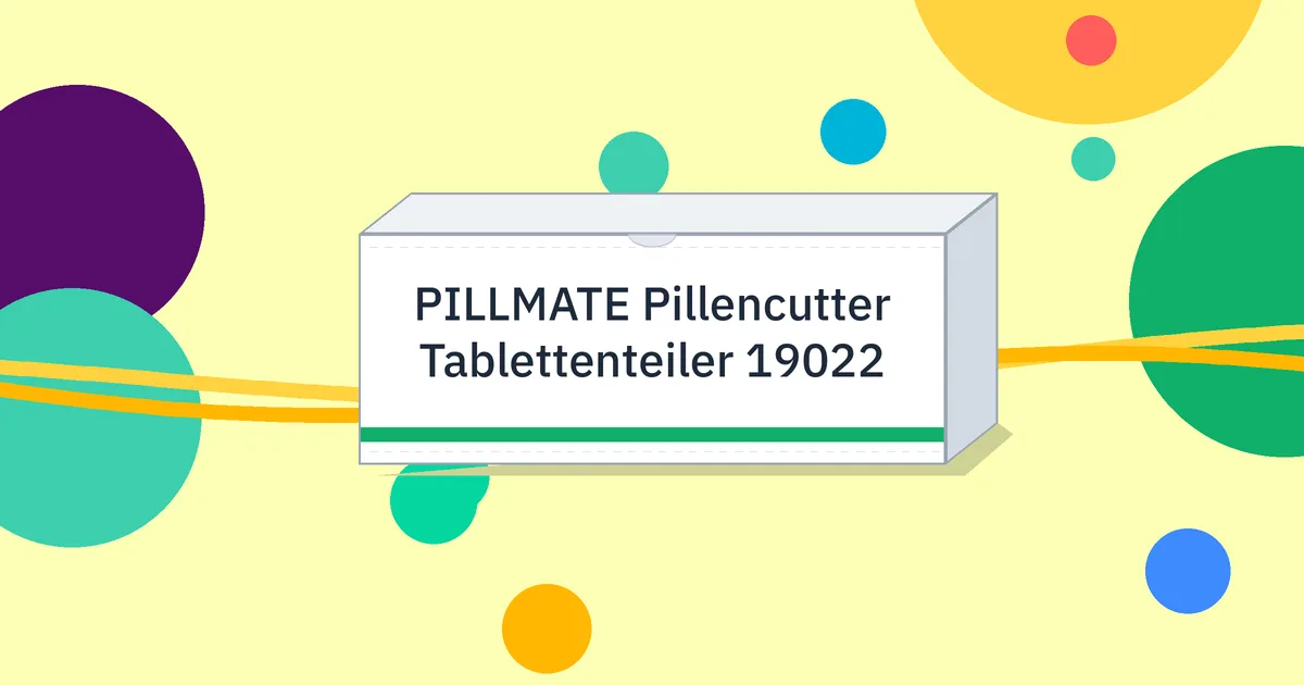 Symbolbild: Packung mit der Aufschrift PILLMATE Pillencutter Tablettenteiler 19022 (PZN 07591808) – Verfügbarkeit und Bezug in Apotheken in Frankfurt am Main