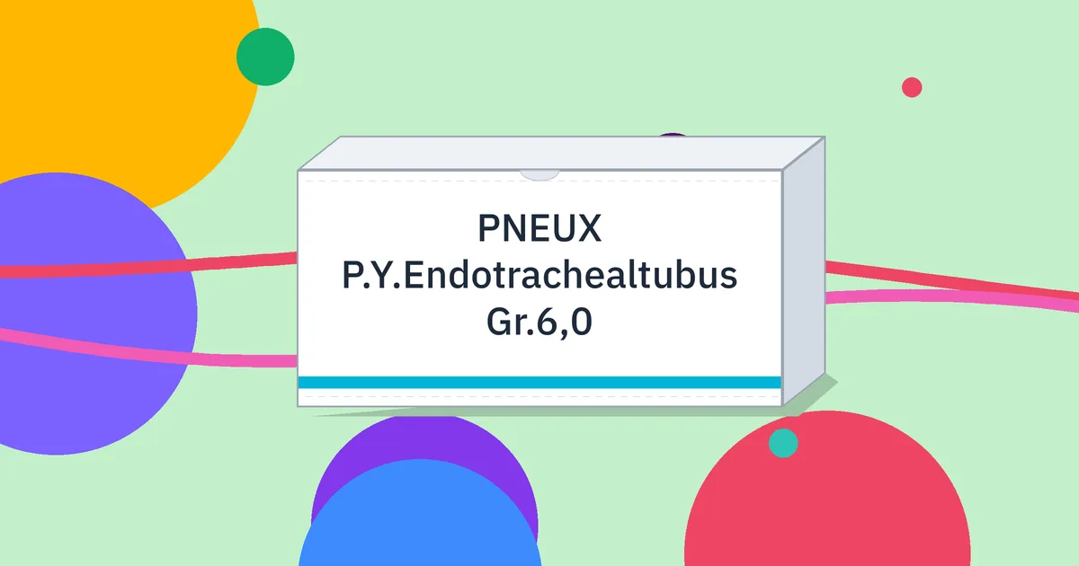 Symbolbild: Packung mit der Aufschrift PNEUX P.Y.Endotrachealtubus Gr.6,0 (PZN 14165957) – Verfügbarkeit und Bezug in Apotheken in Frankfurt am Main